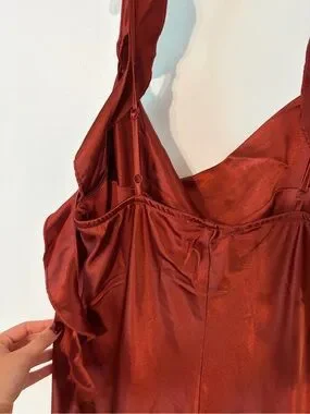 Sincerly Jules | Dresses | Sincerely Jules Deep Copper Satin Slip Dress ...